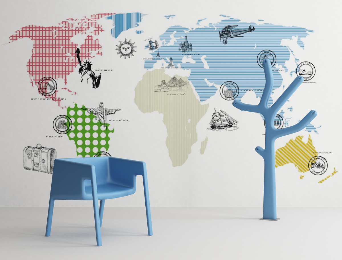 Colorful World Map (WA) – Exodus Design Studio